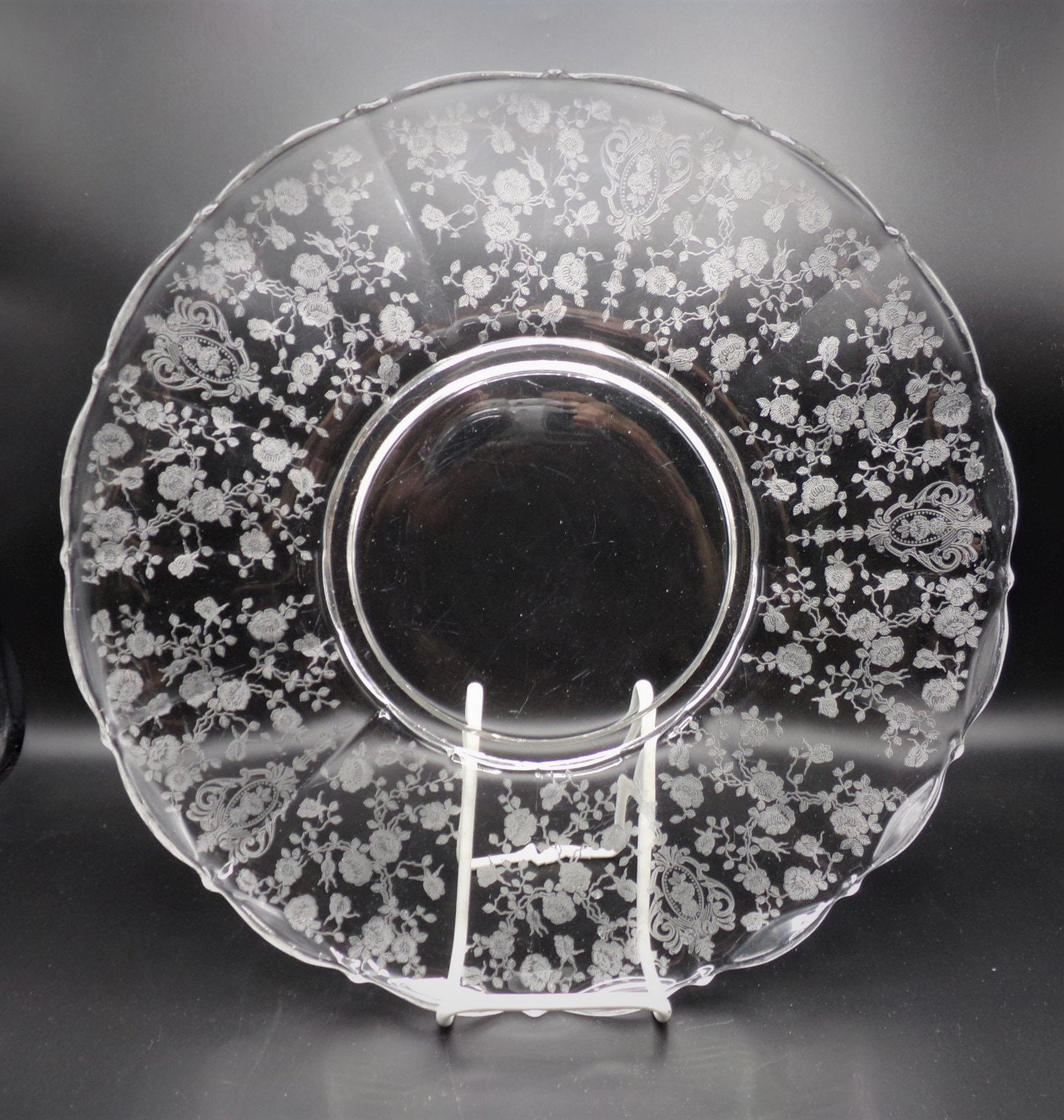 Kitchen & Dining Cambridge Rose Point Torte Plate 14 3900/166 Platter ...