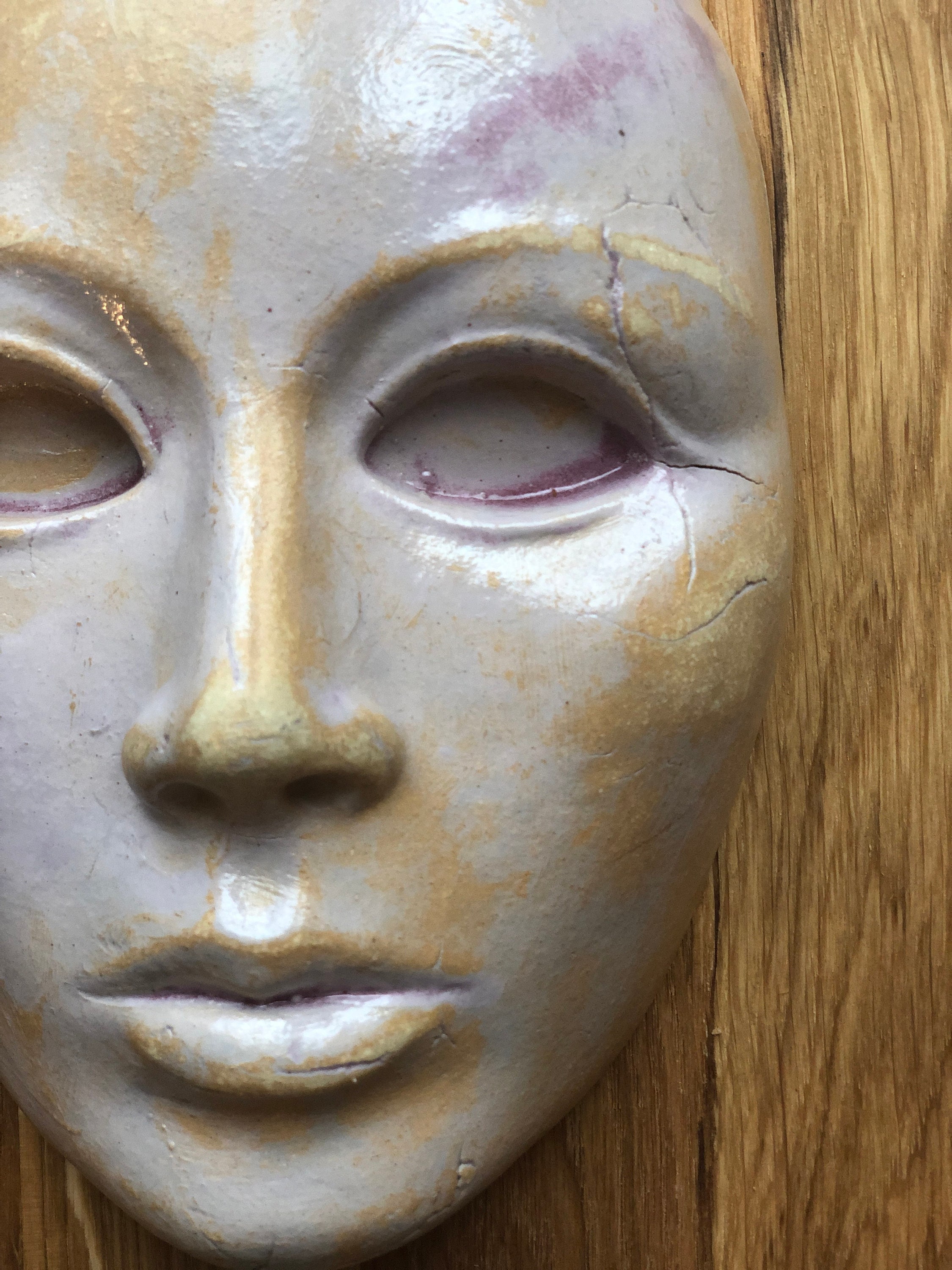 Art Ceramic Mask Unique/art Clay Mask/ Pink Mask - Etsy