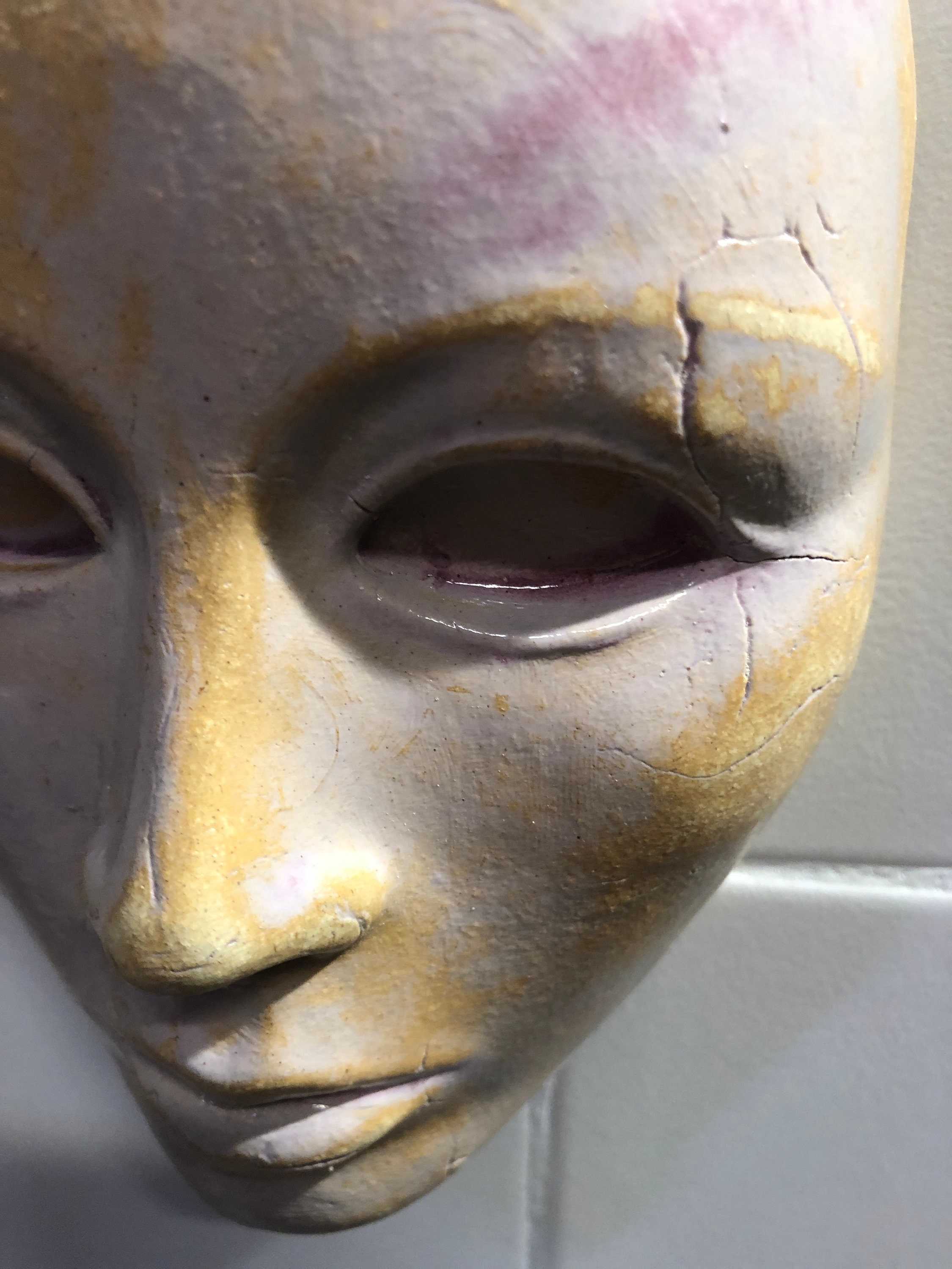 Art Ceramic Mask Unique/art Clay Mask/ Pink Mask - Etsy