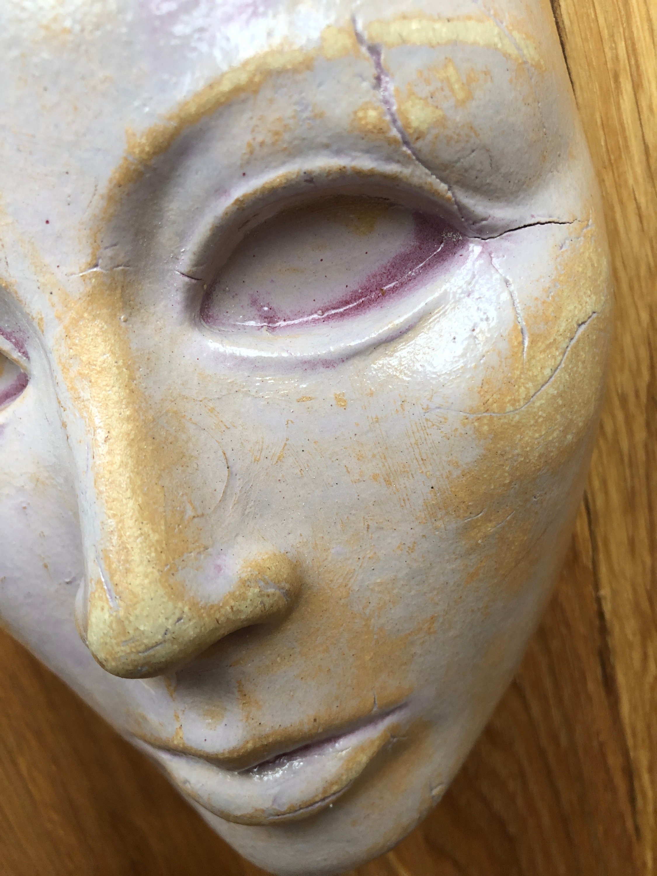 Art Ceramic Mask Unique/art Clay Mask/ Pink Mask - Etsy