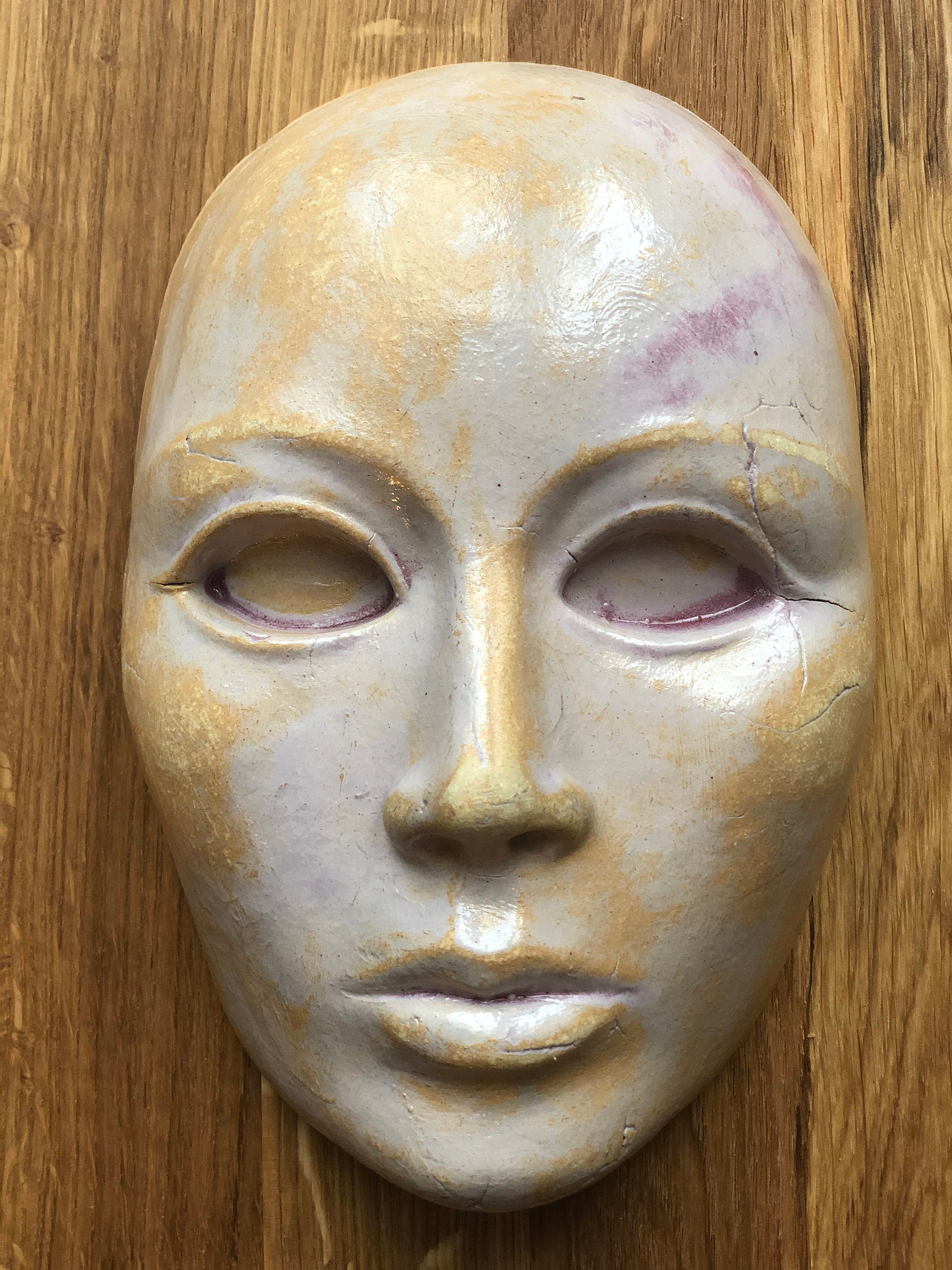 Art Ceramic Mask Unique/art Clay Mask/ Pink Mask - Etsy