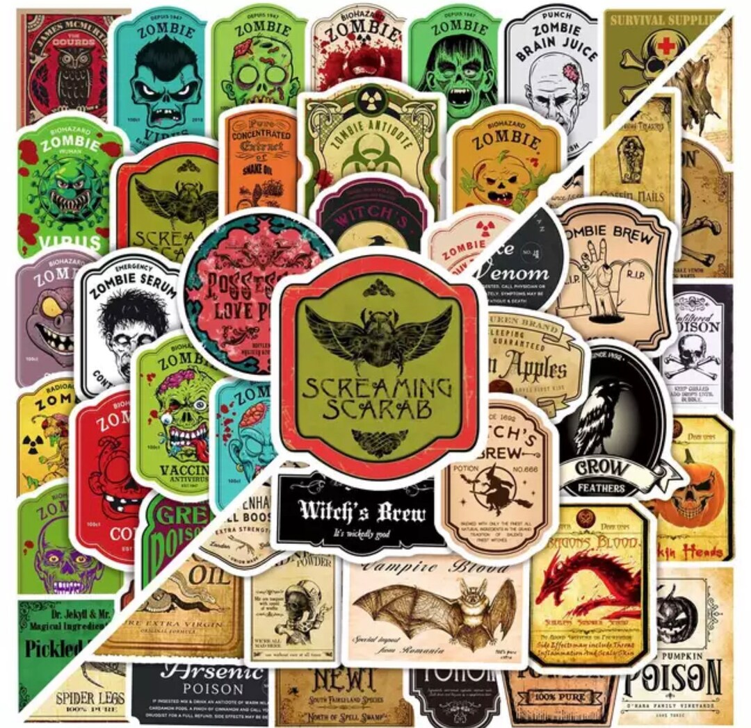 15 Piece Retro Halloween Horror Sticker Pack Two - Etsy