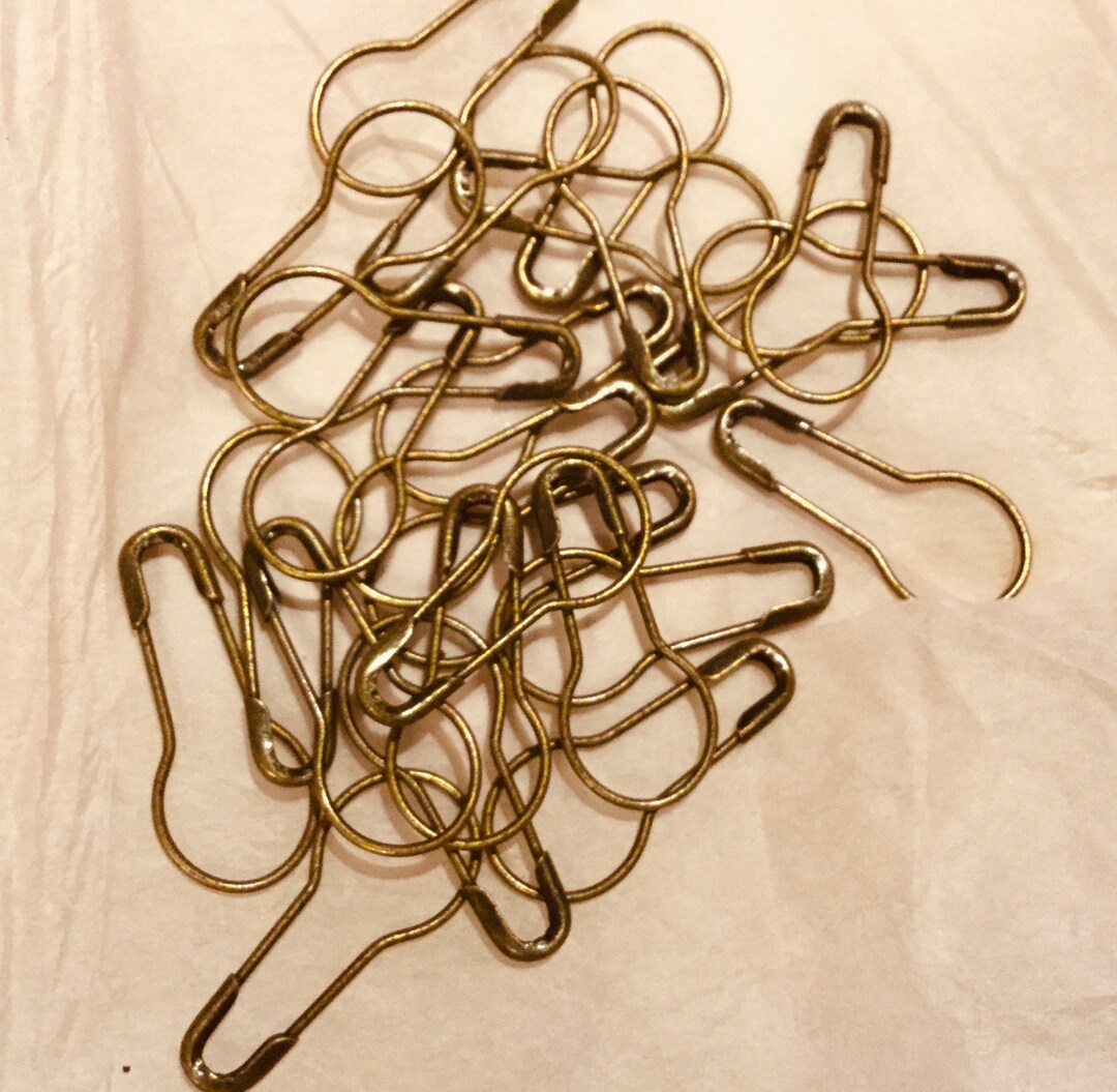 Bronze / Gold Bulb Pins, Garment Pins, Stitch Markers, Junk Journaling ...