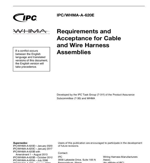 IPC/WHMA-A-620E Requirements and Acceptance for Cable and Wire Harness ...