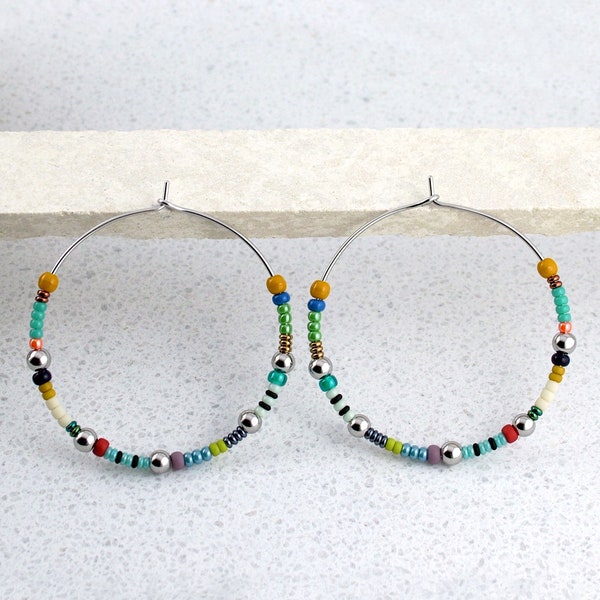 Seed Beaded Earrings - Etsy