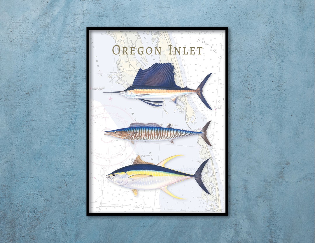 18x24 Oregon Inlet NOAA Chart Poster; Oregon Inlet Poster With NOAA ...