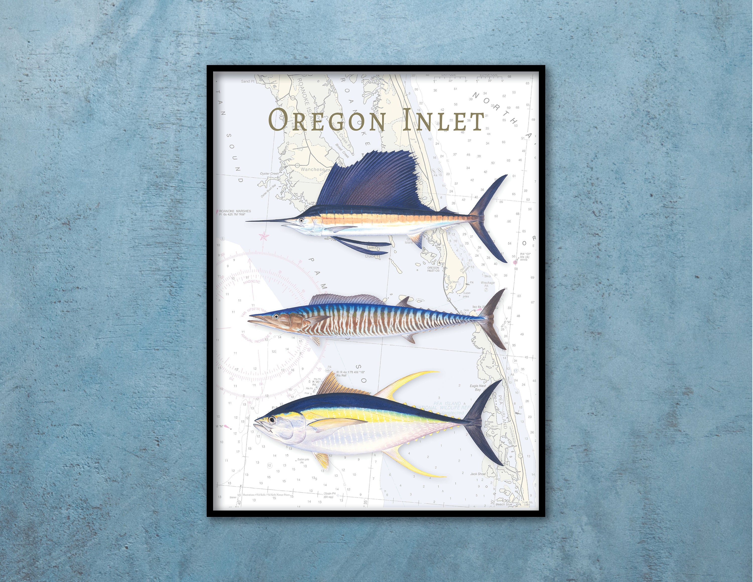 18x24 Oregon Inlet NOAA Chart Poster Oregon Inlet Poster With - Etsy