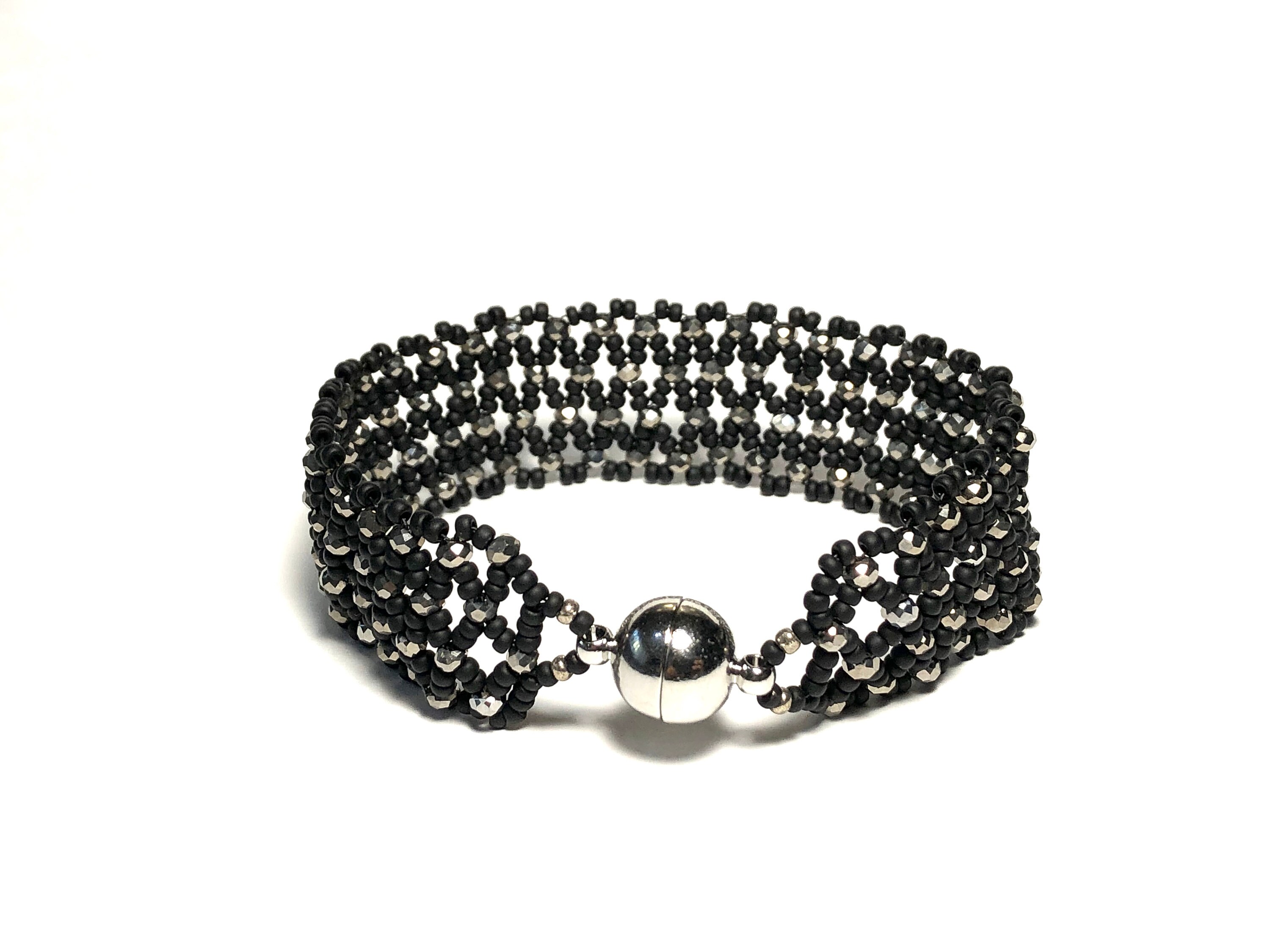 Beautiful Netted Bracelet Two Colors-black Silver/silver - Etsy