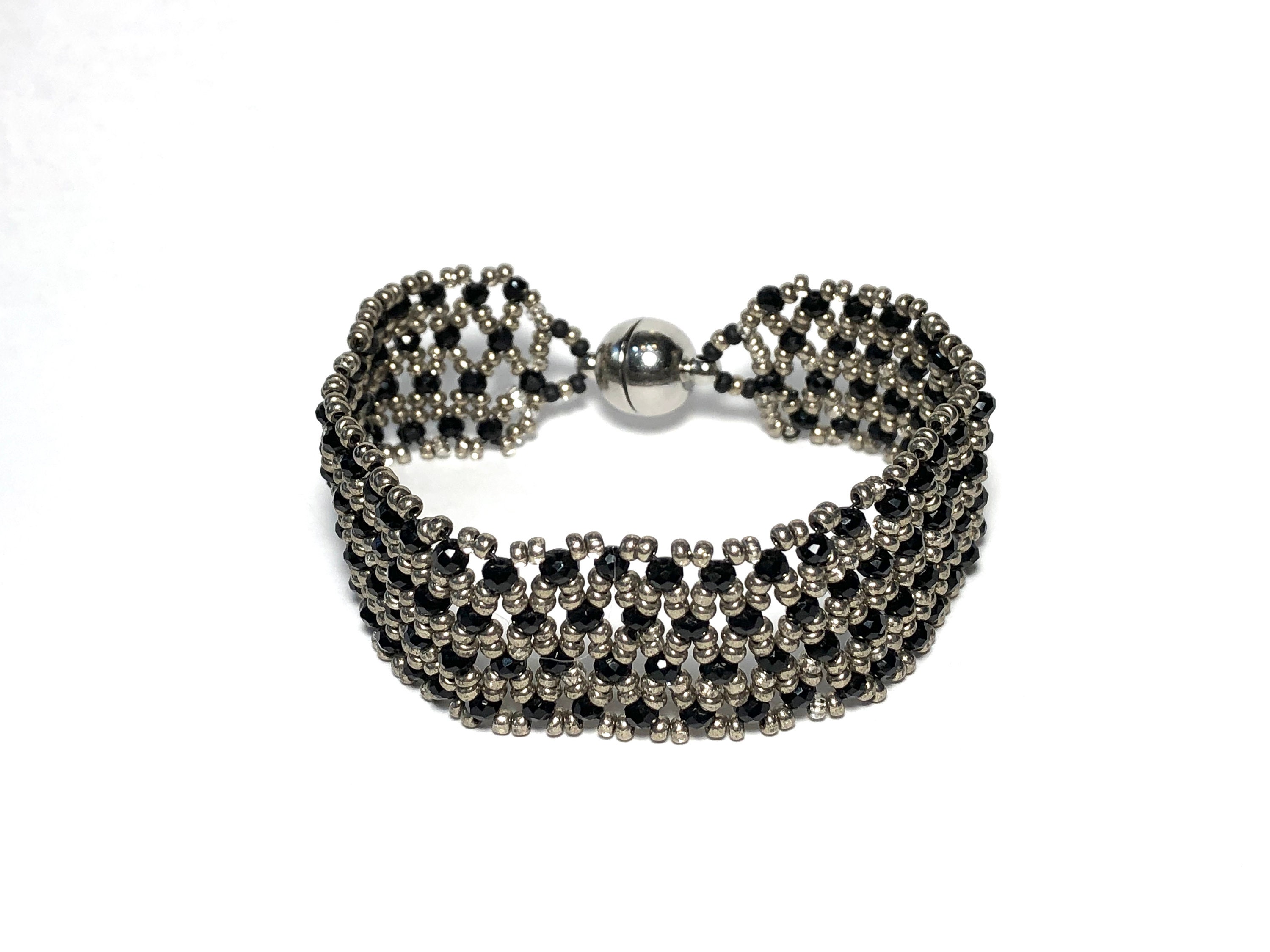 Beautiful Netted Bracelet Two Colors-black Silver/silver - Etsy