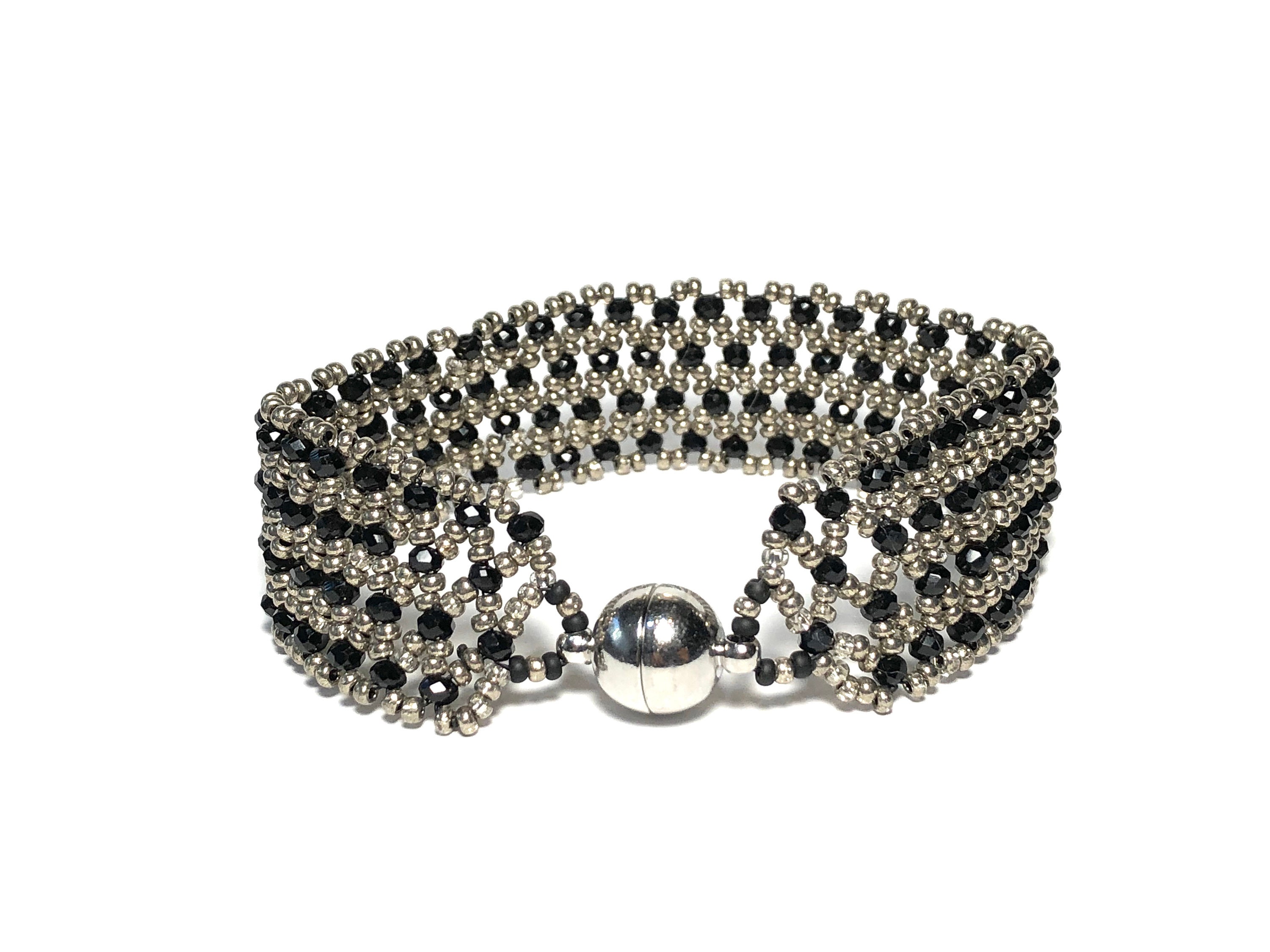 Beautiful Netted Bracelet Two Colors-black Silver/silver - Etsy