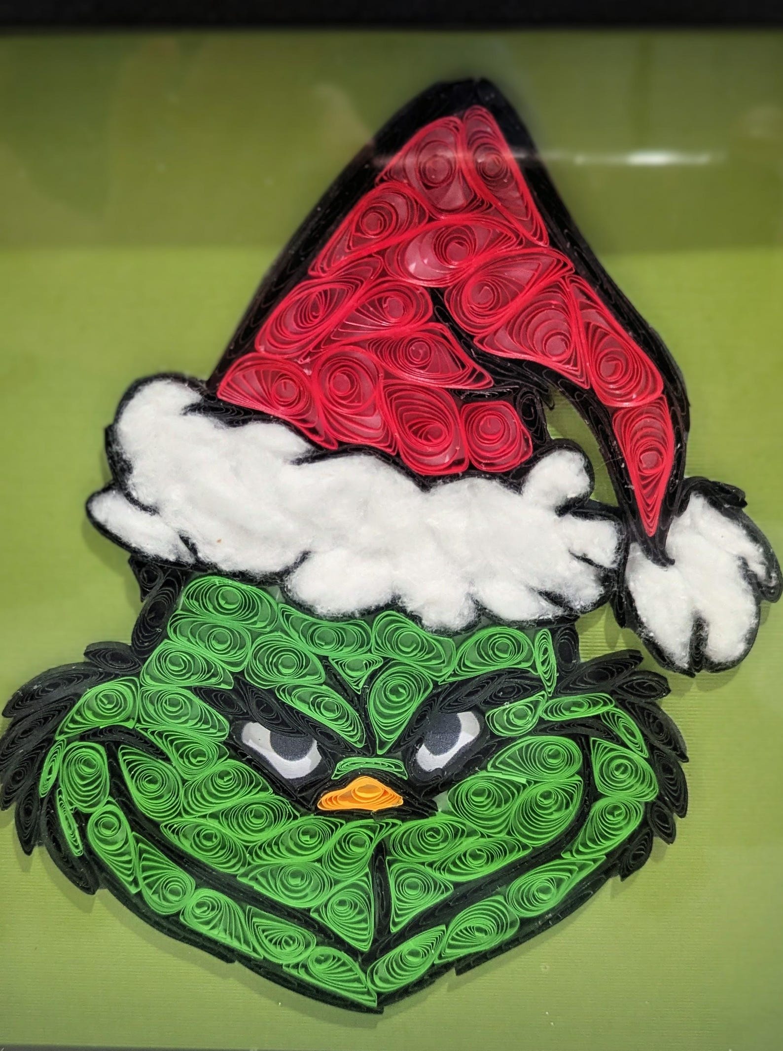 Handmade Grinch Quilling Art: Christmas Character Decor - Etsy