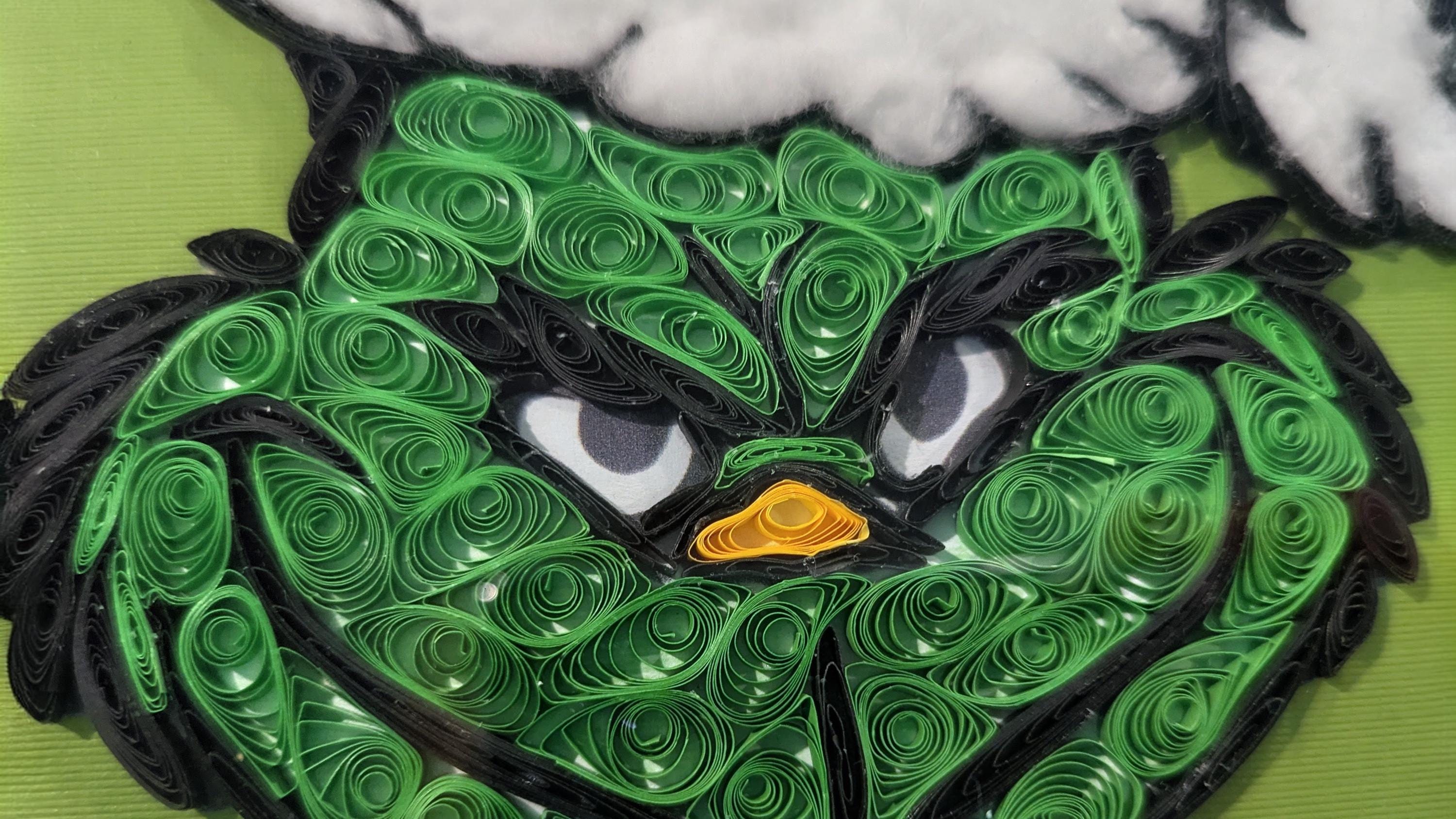 Handmade Grinch Quilling Art: Christmas Character Decor - Etsy