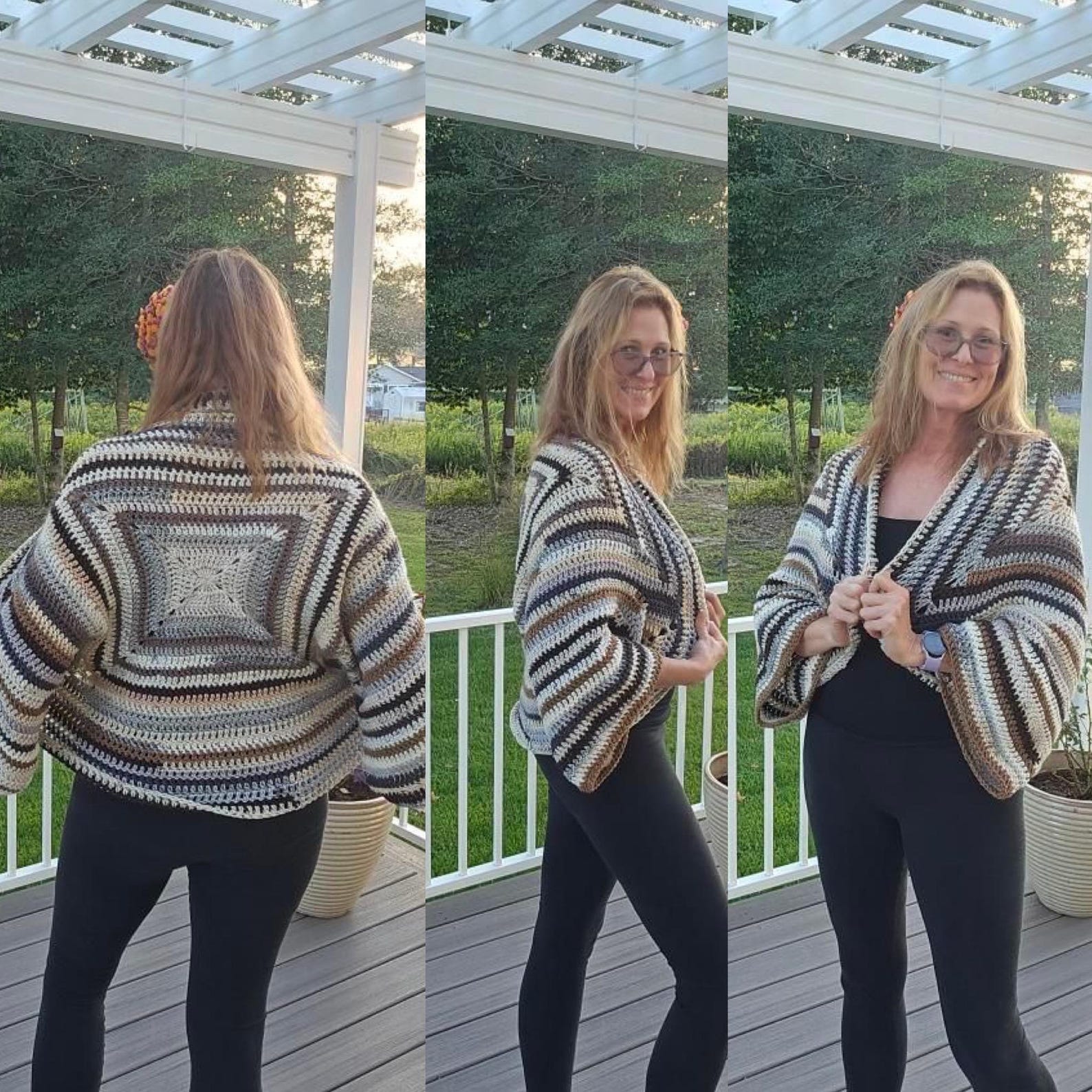 Crochet Infinity Shrug Pattern: Beginner Granny Square Cardigan ...
