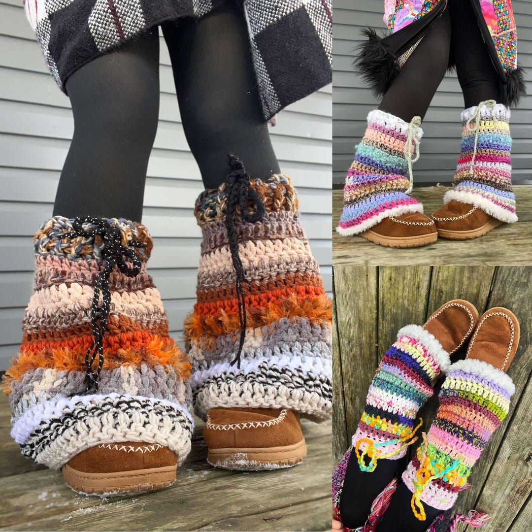 Flared Leg Warmers Pattern - Beginner Friendly Bell Boot Warmer Crochet ...