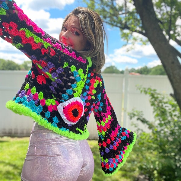 Neon Knit Cardigan - Etsy