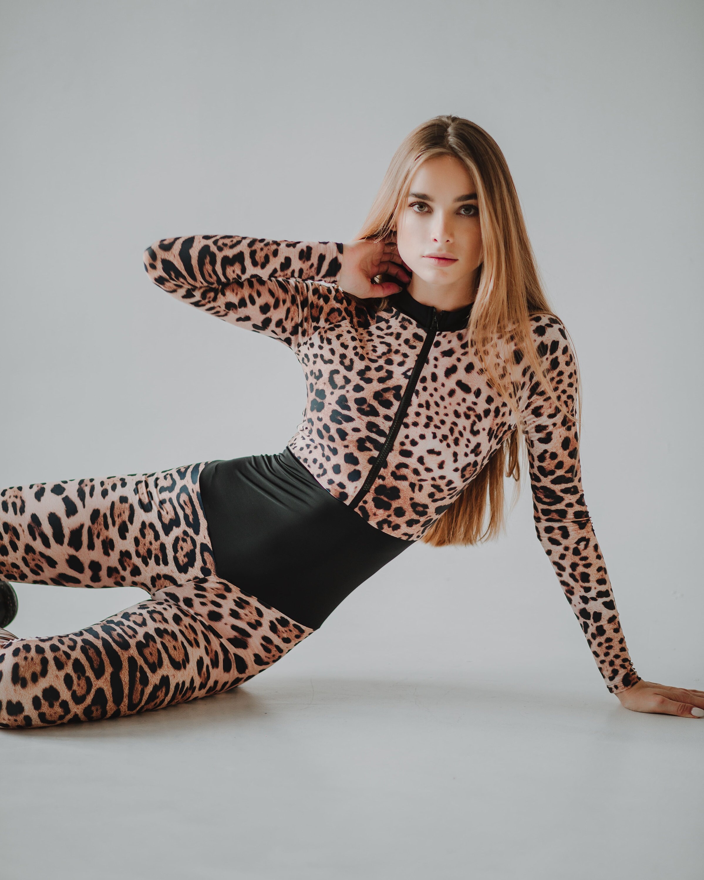 Leopard Jumpsuit With Long Sleeves And Legs Sexy Overall For Etsy 