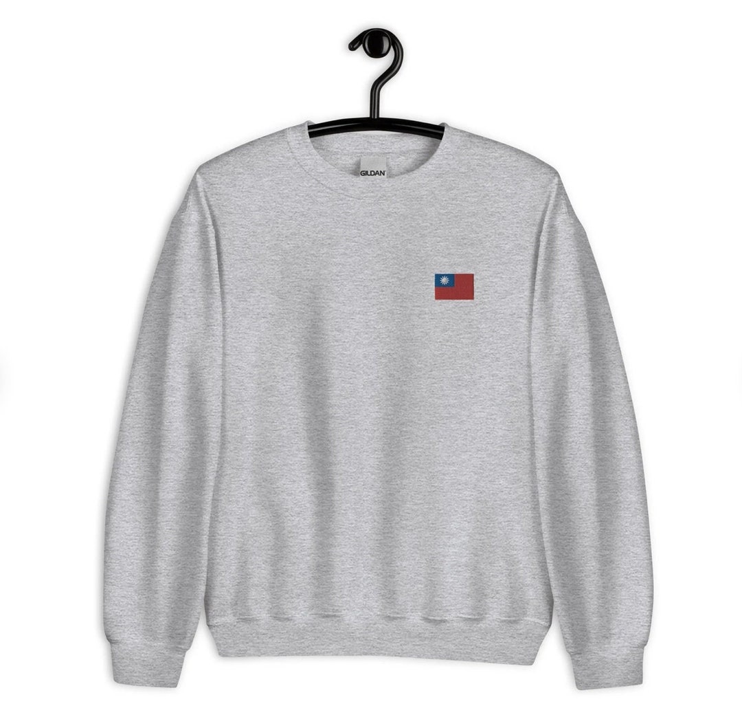 Embroidered Taiwan Flag Sweatshirt, Taiwanese Sweatshirt, Taiwan ...