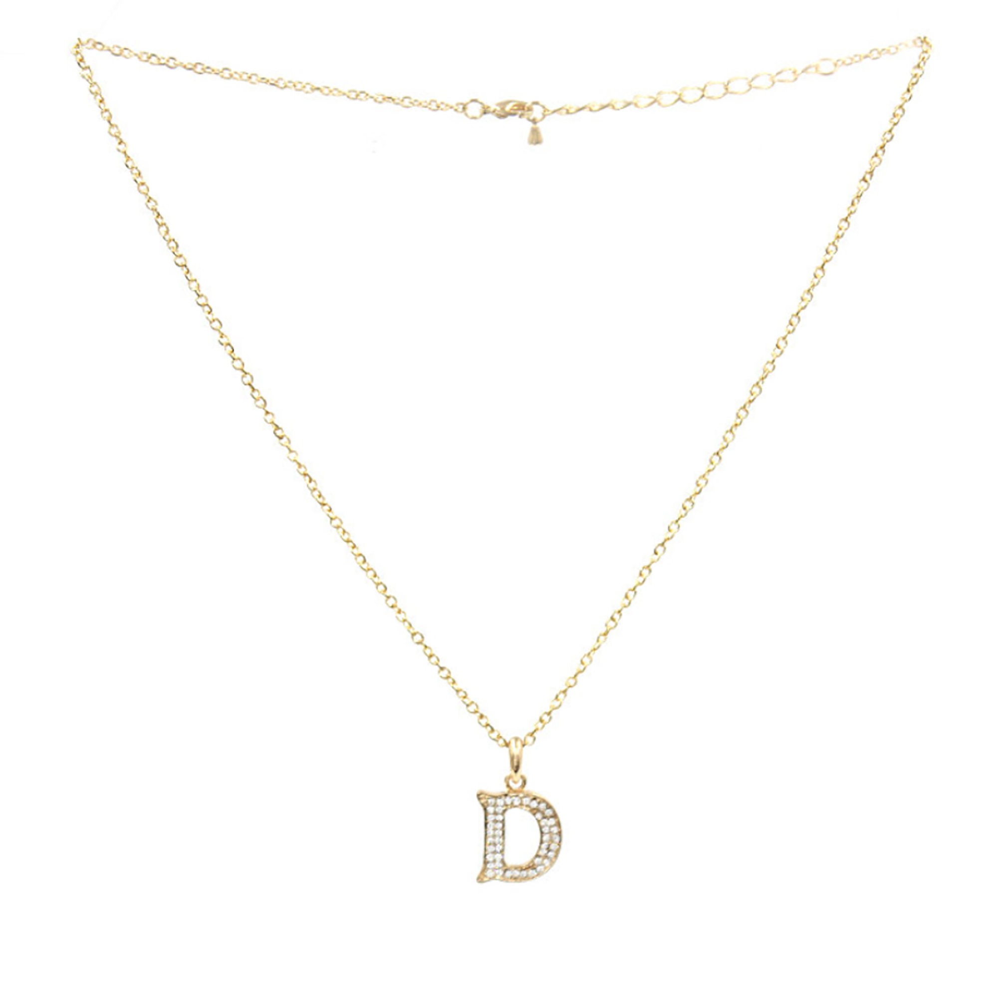 Letter D Pendant Necklace in Golden Tone. Initial Jewelry. - Etsy