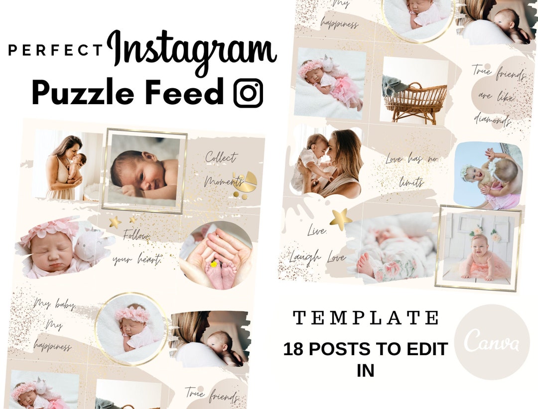 Editable Baby Photo IG Template, Canva Instagram Puzzle Feed Template ...