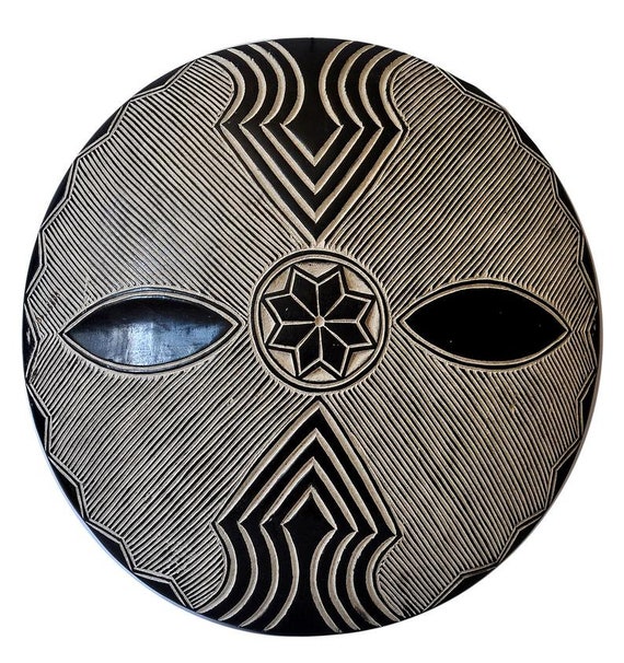 African Shield Wood Carved Wall Decor Tribal Shield - Etsy