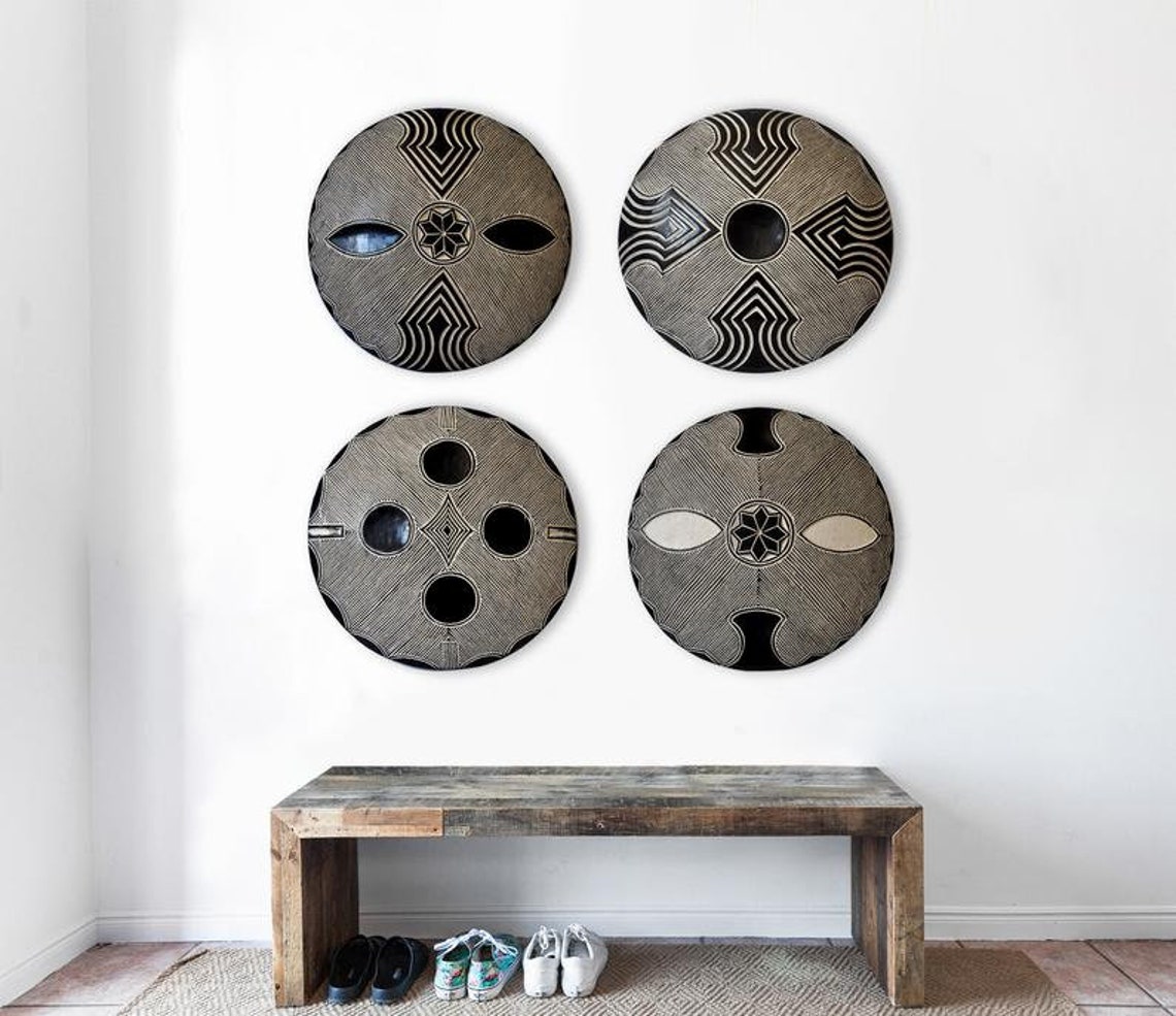 African Shield Wood Carved Wall Decor Tribal Shield - Etsy