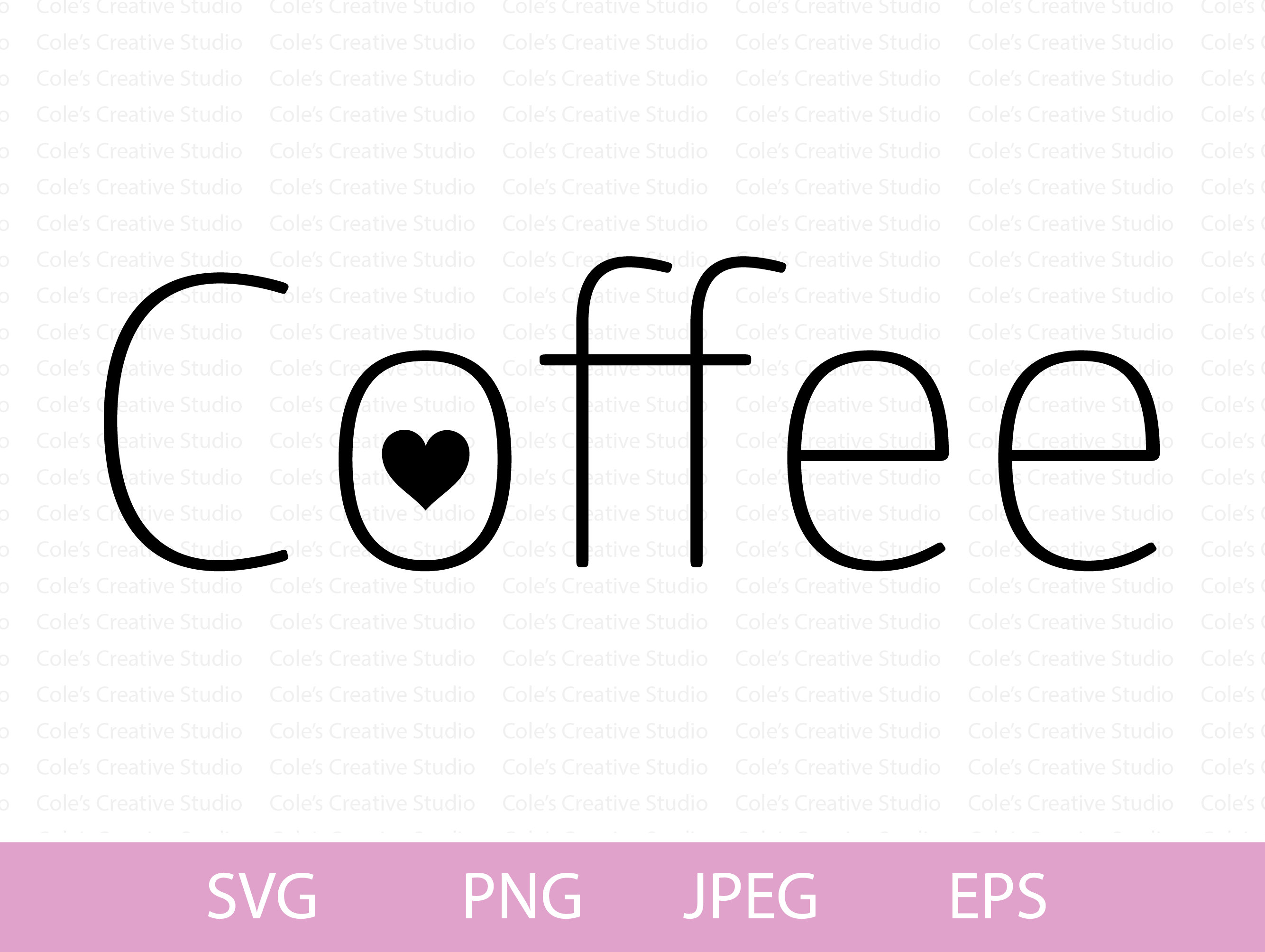 Simple Coffee With Heart SVG Coffee Svg Coffee Heart SVG | Etsy