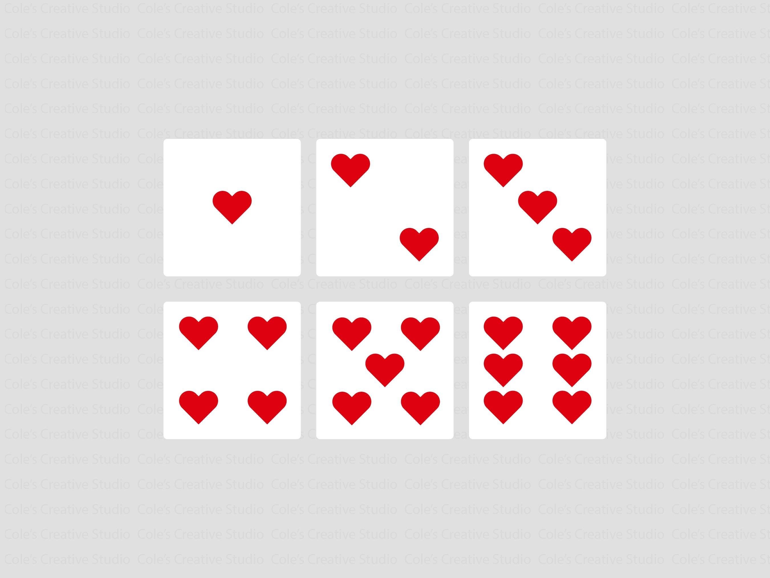 White Red Heart Dice Svg, Dice Set, Dice Svg, Dice Vector, Dice Clipart ...