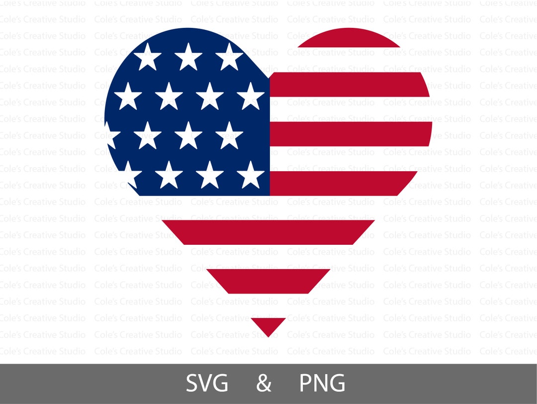 Heart-shaped American Flag Svg, Heart Flag Svg, 4th of July Svg, Red ...
