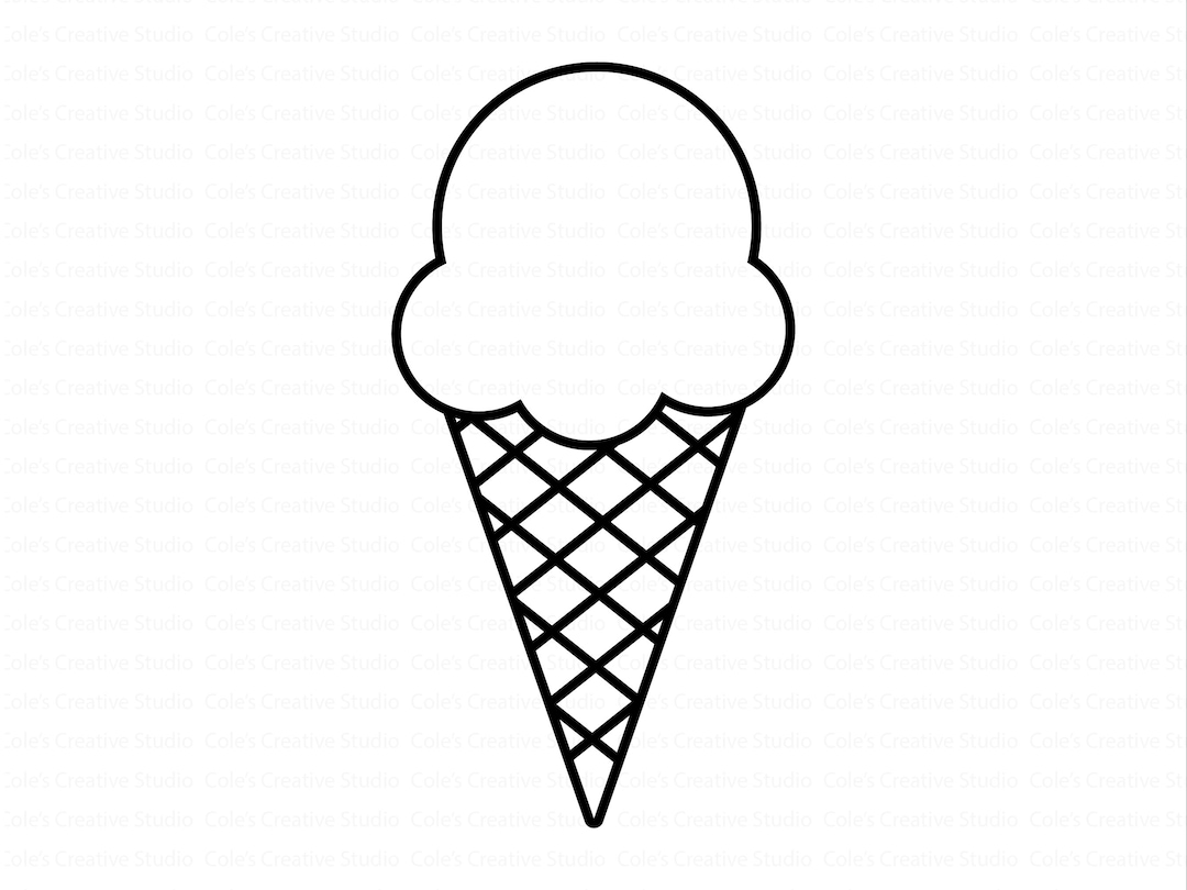 Buy Ice Cream Cone Outline Svg, Ice Cream Svg, Ice Cream Cone Svg, Ice ...