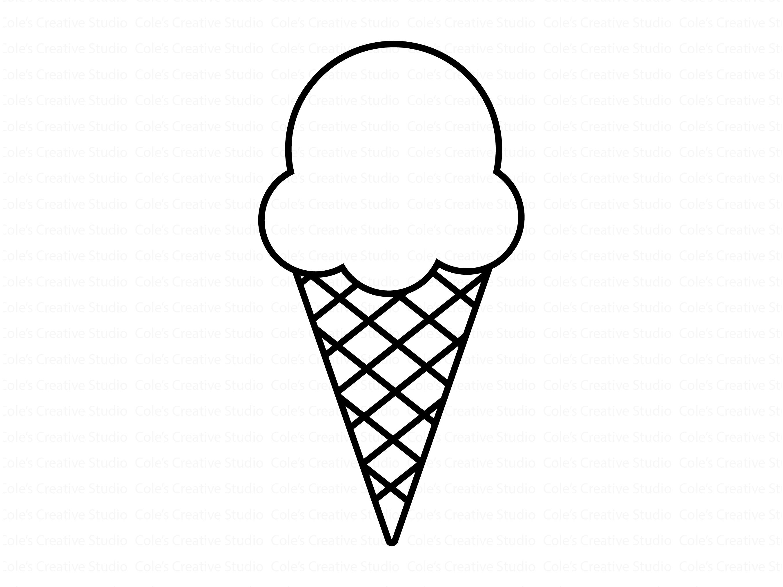 Ice Cream Cone Outline Clip Art