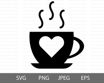 Mug With Heart Steam Svg - Etsy