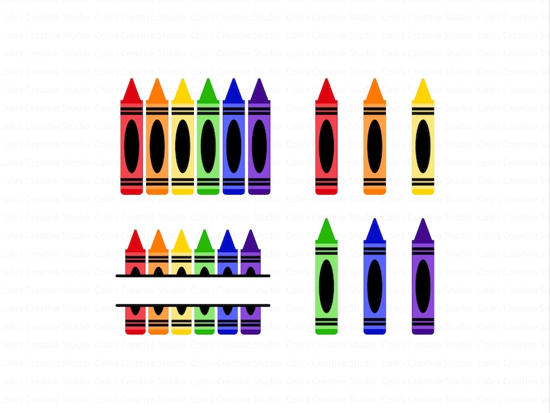Crayon Clipart Set SVG Bundle, Crayon Svg, Crayon Set Svg, Crayon ...