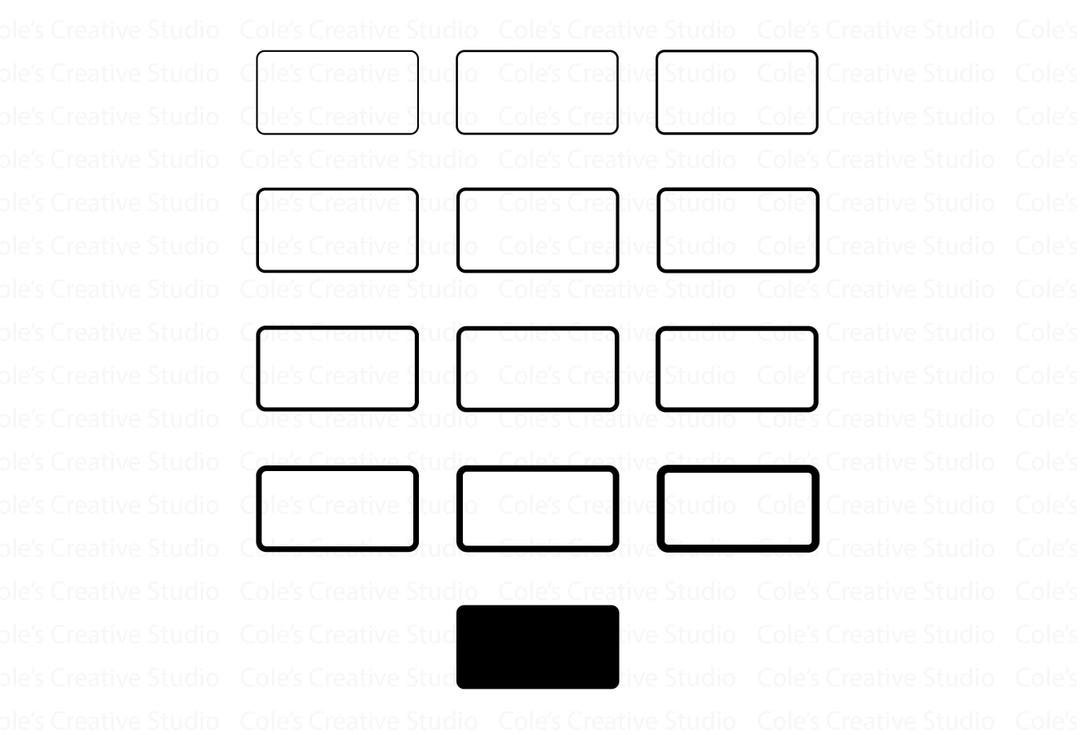 Rounded Rectangle Outlines SVG, Rectangle Border SVG, Retangle Template ...