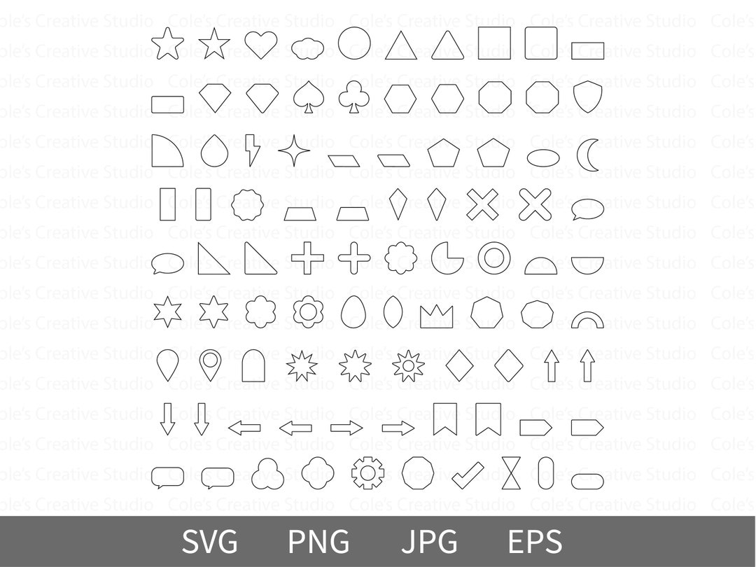 90 Basic Shape Outline SVG, Basic Shapes Svg, Basic Shapes Clipart ...