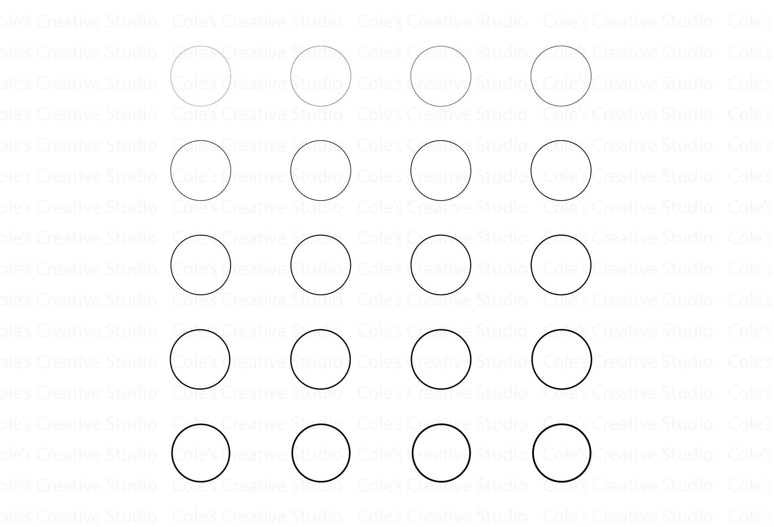 Circle Outline SVG, Different Thickness Circles, Circle Frame SVG ...
