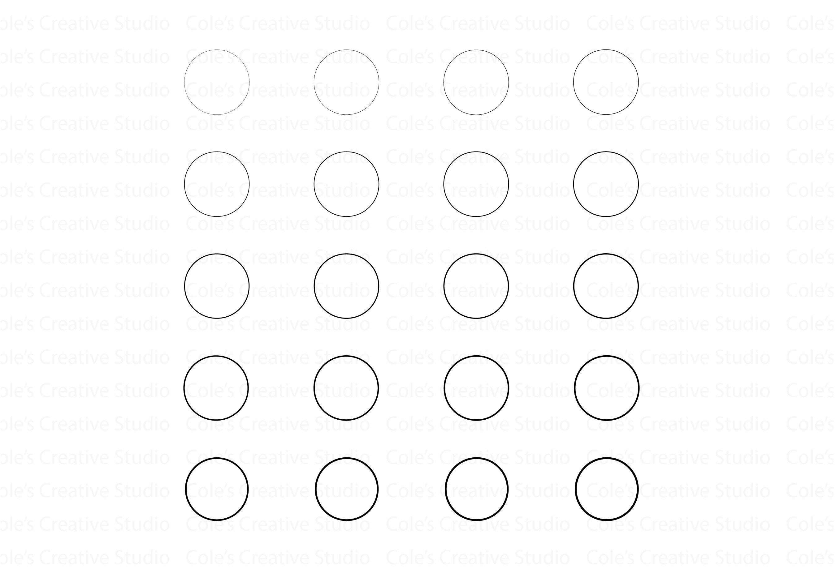 Circle Outline SVG, Different Thickness Circles, Circle Frame SVG ...