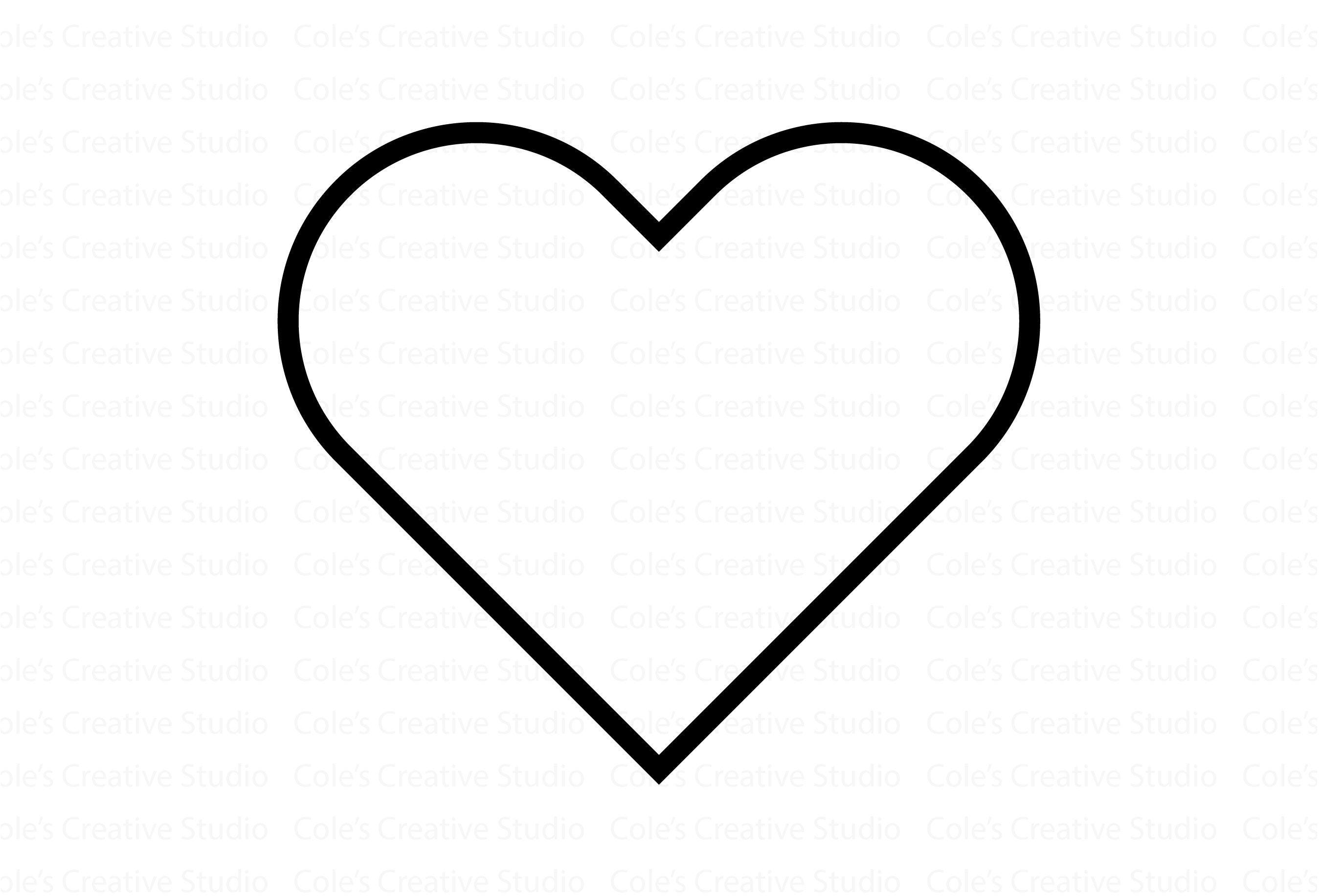 Heart Outline Svg, Simple Heart Outline Clipart, Heart Outline Download ...