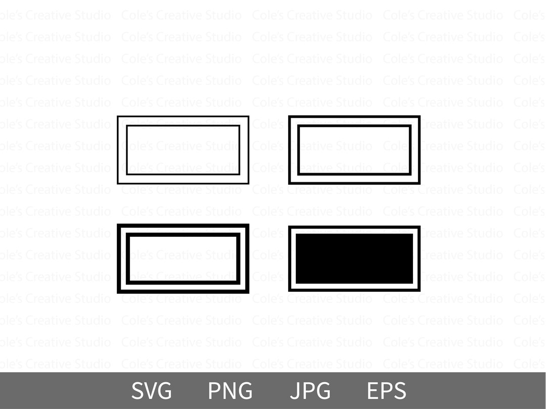 Simple Rectangle Frames SVG, Different Thickness, Rectangle Border SVG ...