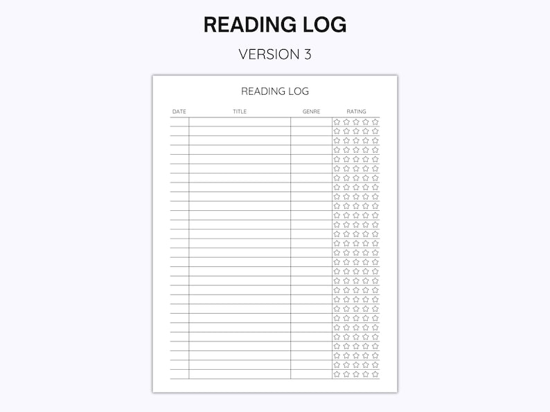 Reading Log Printable, Book Tracker PDF, Reading Tracker, Book Log ...