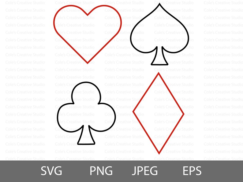 Card Suits Svg Card Suit Outline Svg Card Suits Clipart - Etsy New Zealand