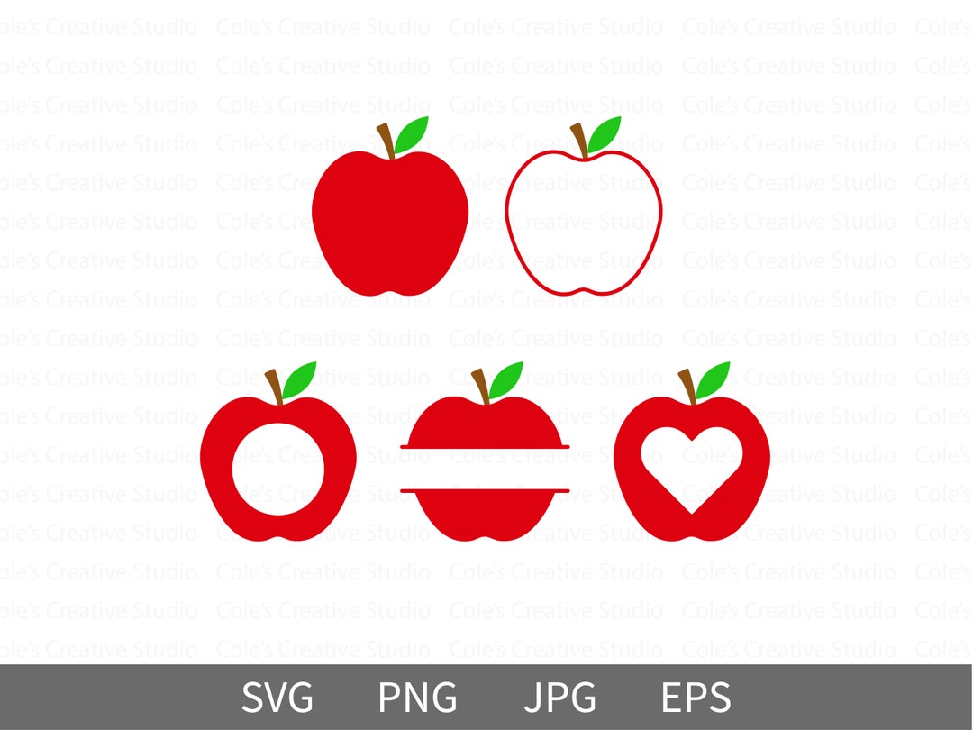 Apple Svg Bundle, Apple Svg, Teacher Appreciation Svg, Split Monogram ...