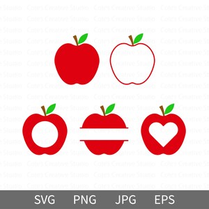 Apple Svg Bundle, Apple Svg, Teacher Appreciation Svg, Split Monogram ...