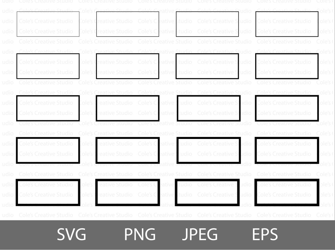 Rectangle Frame SVG Rectangle Vector Rectangle Outline - Etsy