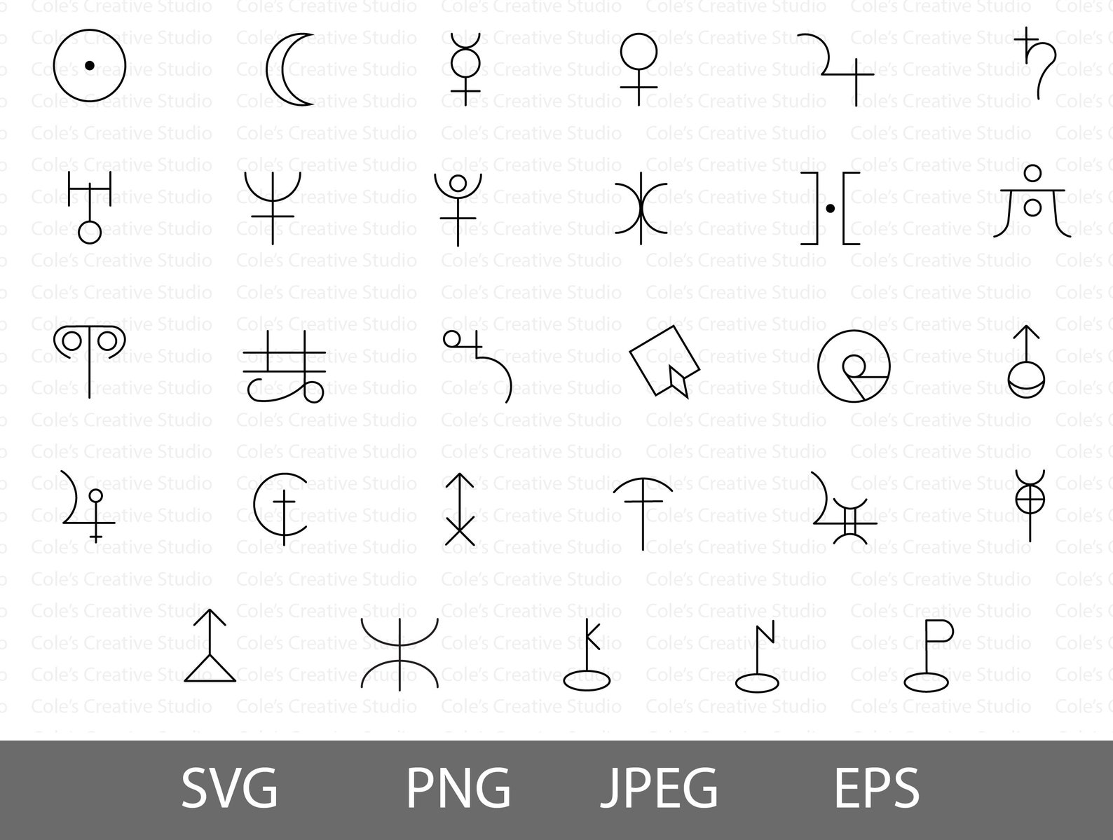 Planetary Symbols Icons Planetary SVG Galaxy Svg Solar | Etsy
