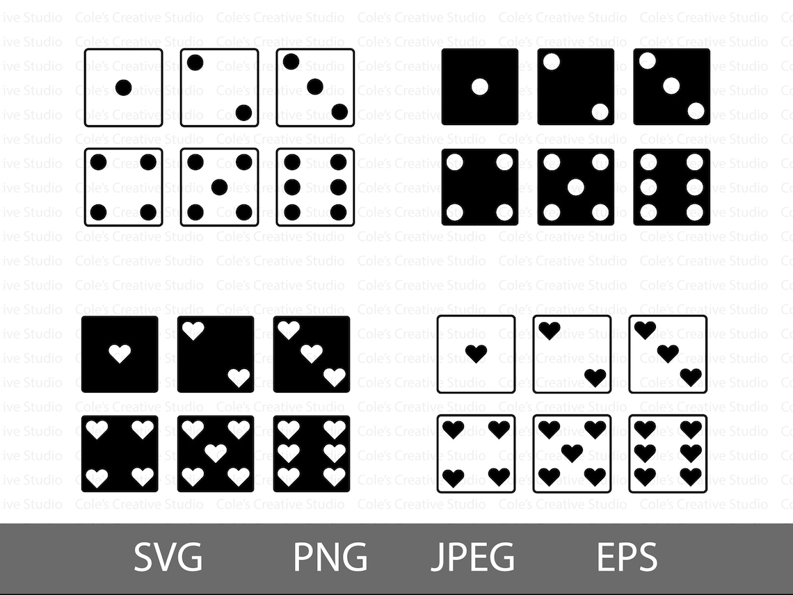 Dice Set Svg Bundle Dice Svg Dice Sets Dice Vector Dice - Etsy