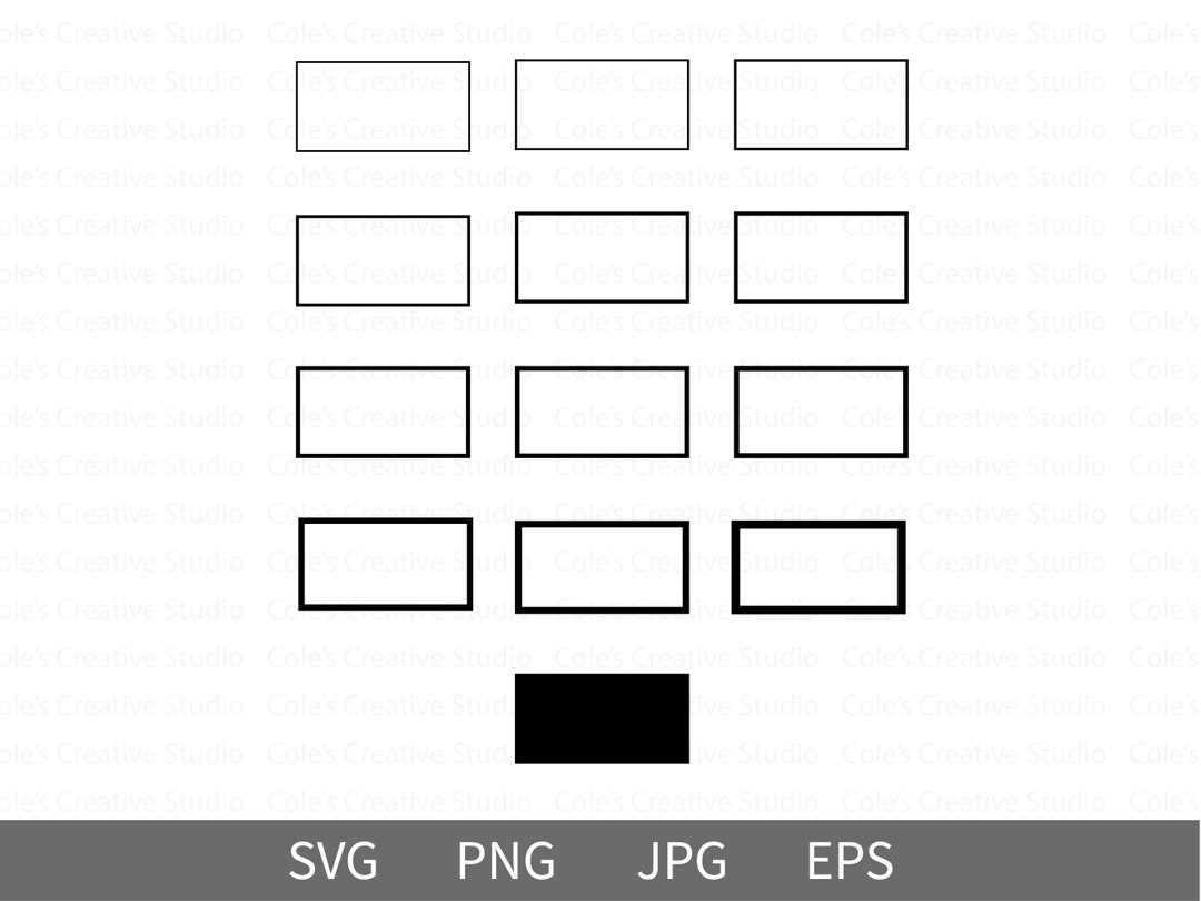 Rectangle Outlines SVG, Different Thickness, Rectangle Border SVG ...
