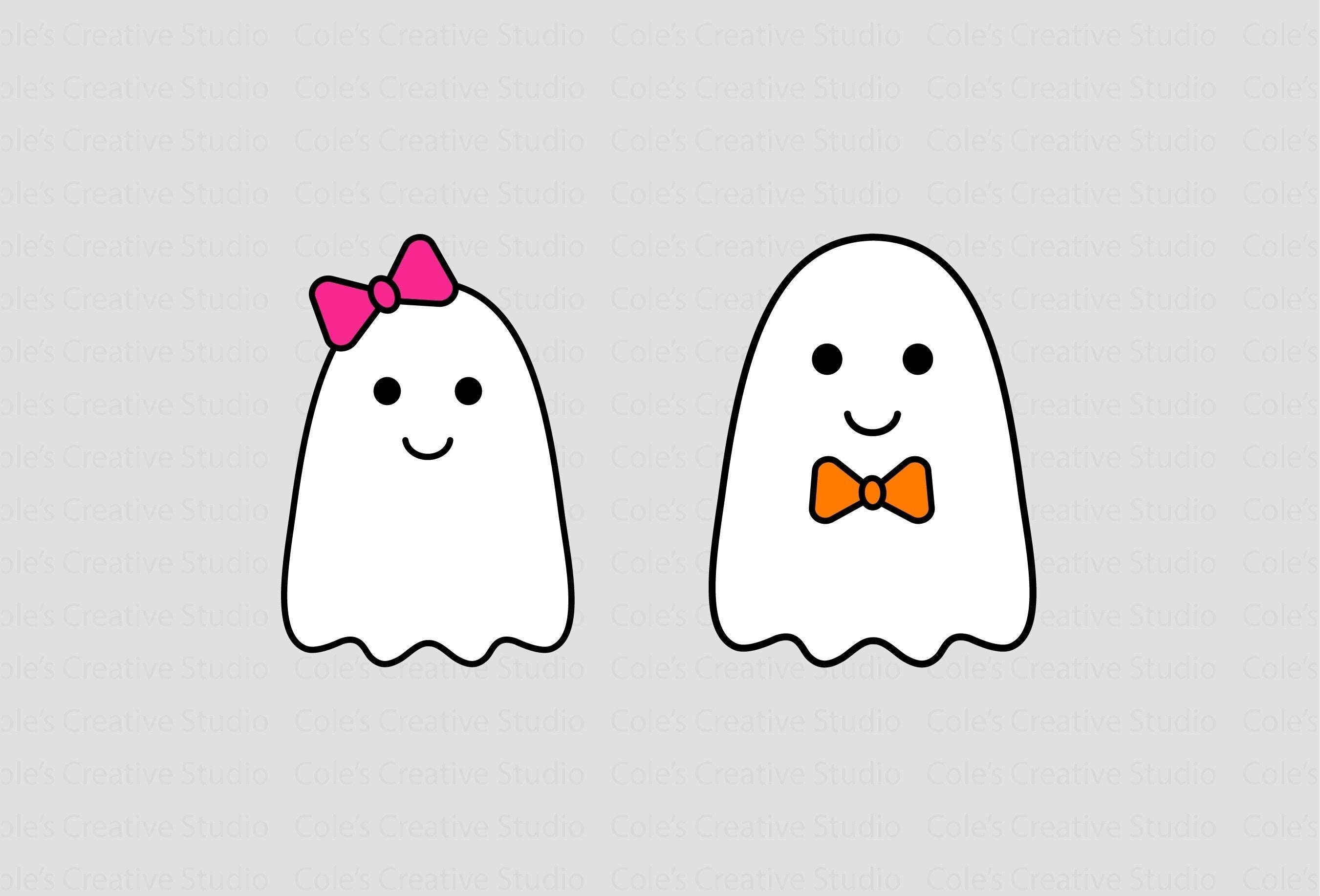 Cute Ghosts With Bows Svg Bundle, Ghost Svg, Boo Svg, Ghost Clipart ...