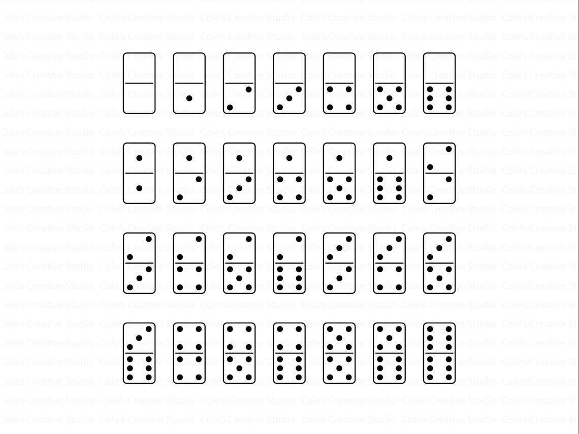 Domino Outline Set Svg, Dominoes, Gaming Svg, Casino Svg, Domino ...