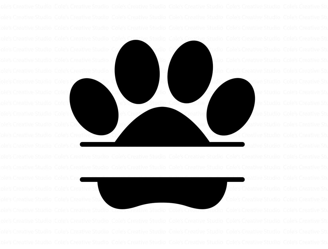 Paw Print Monogram Svg, Paw Print, Dog Paw, Cat Paw, Pet Paw, Pet Svg ...