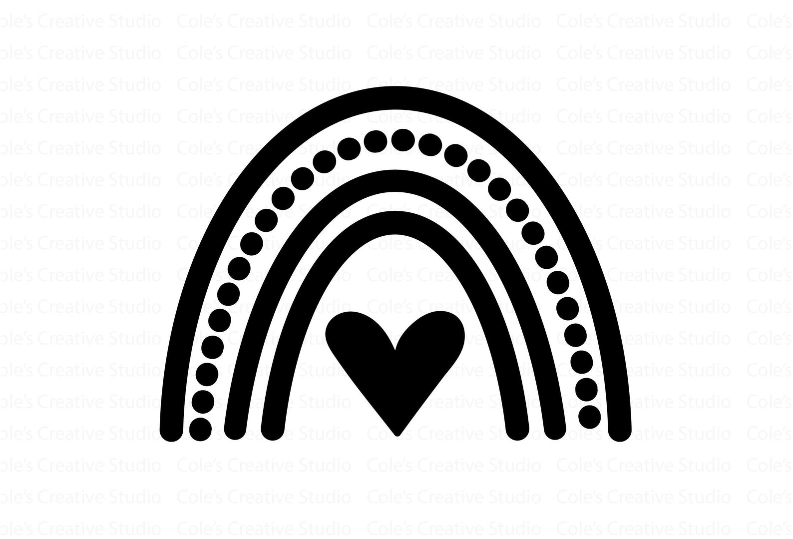 Boho Rainbow Heart Svg, Boho Rainbow Svg, Minimalist Rainbow Svg ...